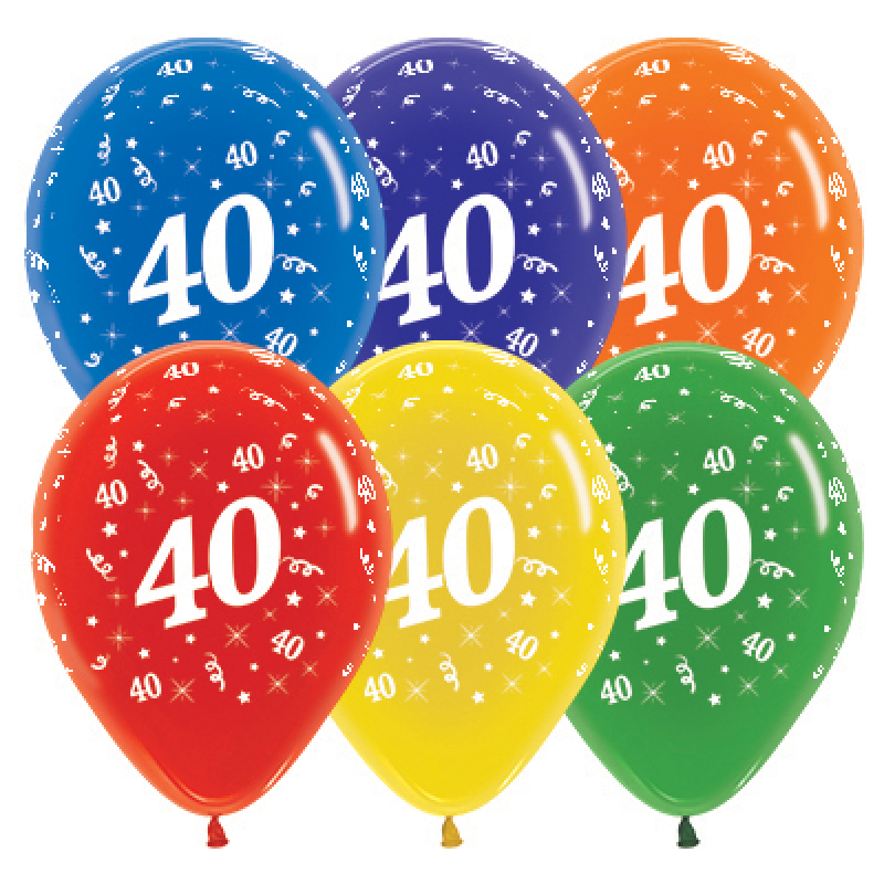 Sempertex 30cm Age 40 Crystal Assorted Latex Balloons, 25PK : Amscan ... Sempertex 30cm Age 40 Crystal Assorted Latex Balloons, 25PK : Amscan ...