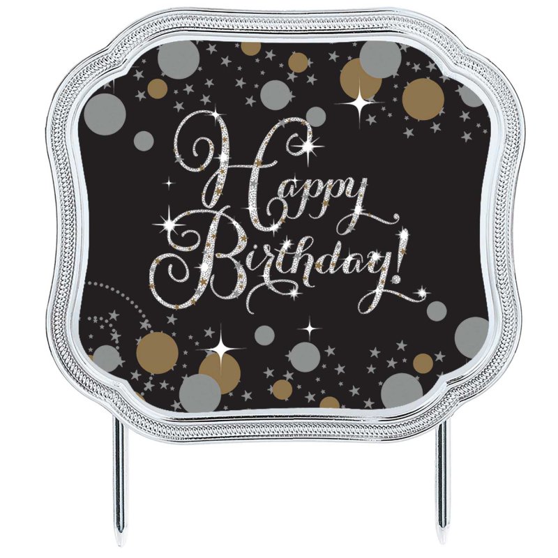 Sparkling Celebration Add Any Age Happy Birthday Cake Topper And 28